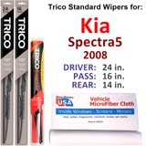2008 Kia Spectra5 Wiper Blades (Set of 3) w/Rear Wiper - Walmart.com