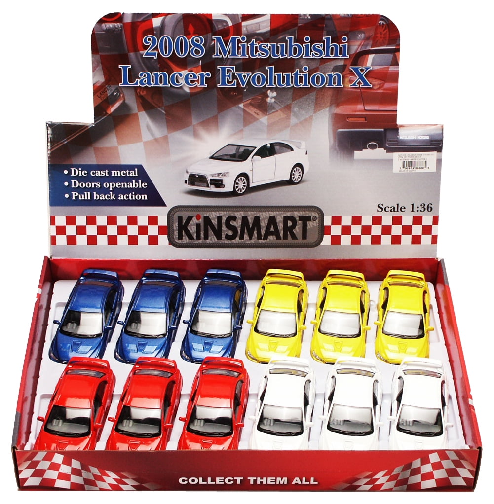 2008 Mitsubishi Lancer Evolution X Diecast Car Package - Box of 12 1/36 ...