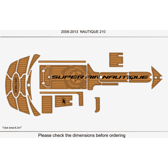 2008 Nautique 210 Super Air Swim Platform Cockpit EVA Pads Foam Teak ...
