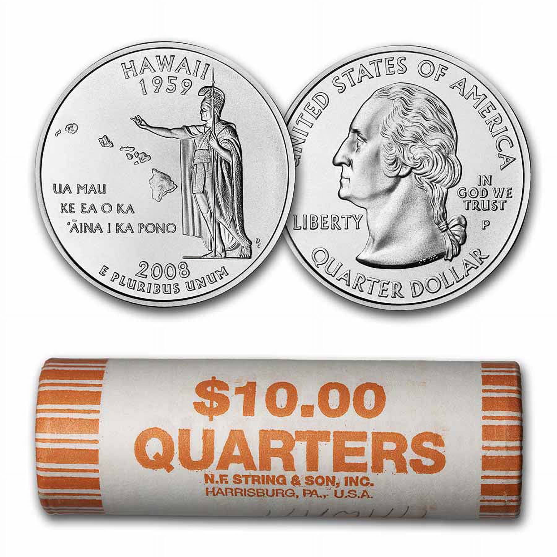 2008-P Hawaii Statehood Quarter 40-Coin Roll BU - Walmart.com