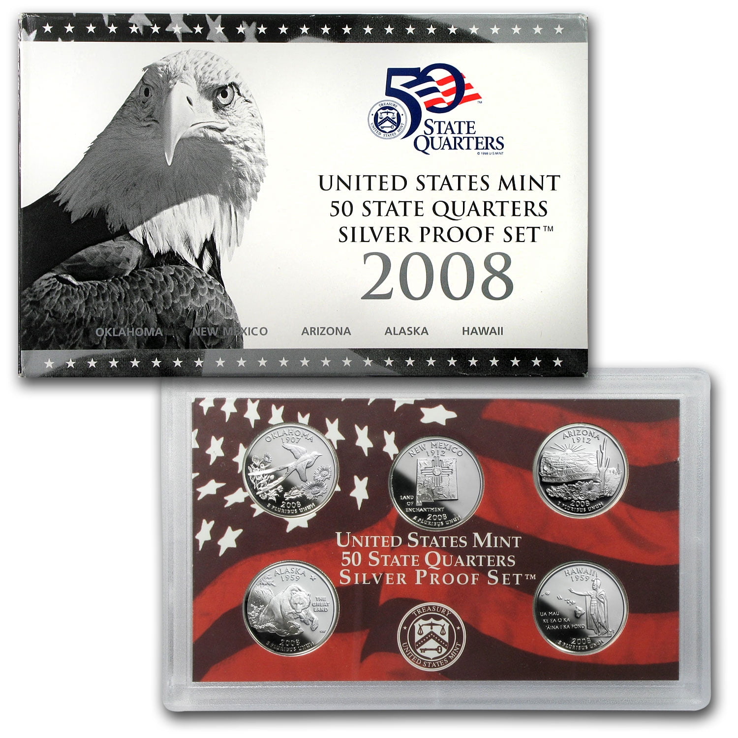 2008-S 50 State Quarters Proof Set (Silver) - Walmart.com