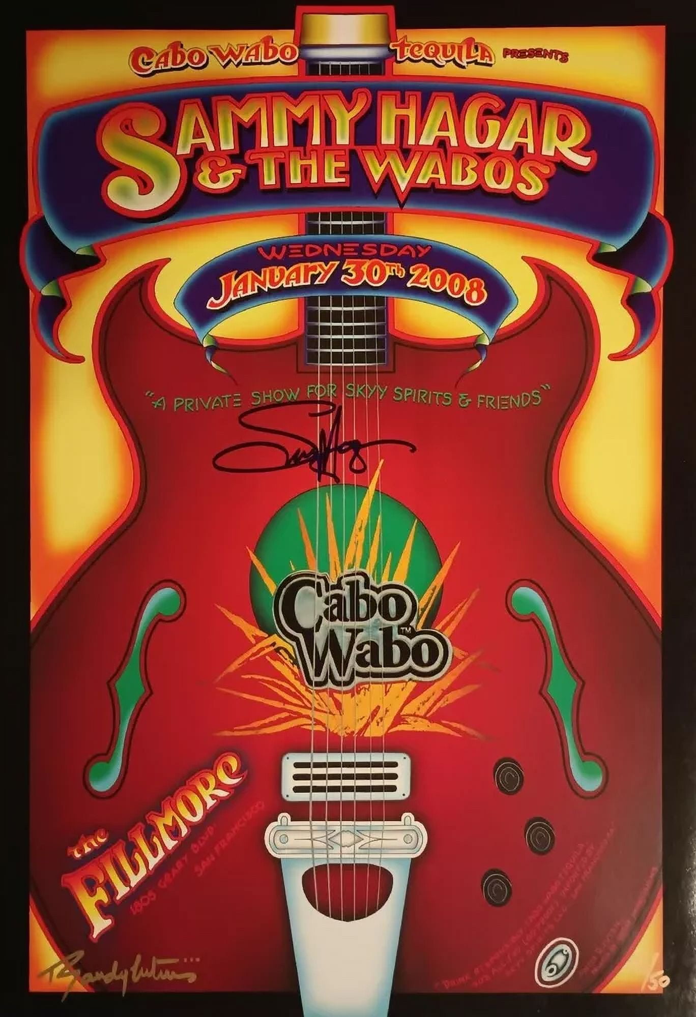 2008 Sammy Hagar concert poster Wall Art Print facsimile signed es 24 x ...