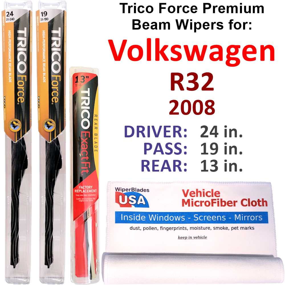 2008 Volkswagen R32 Performance Beam Wipers (Set of 3) w/Rear Wiper ...