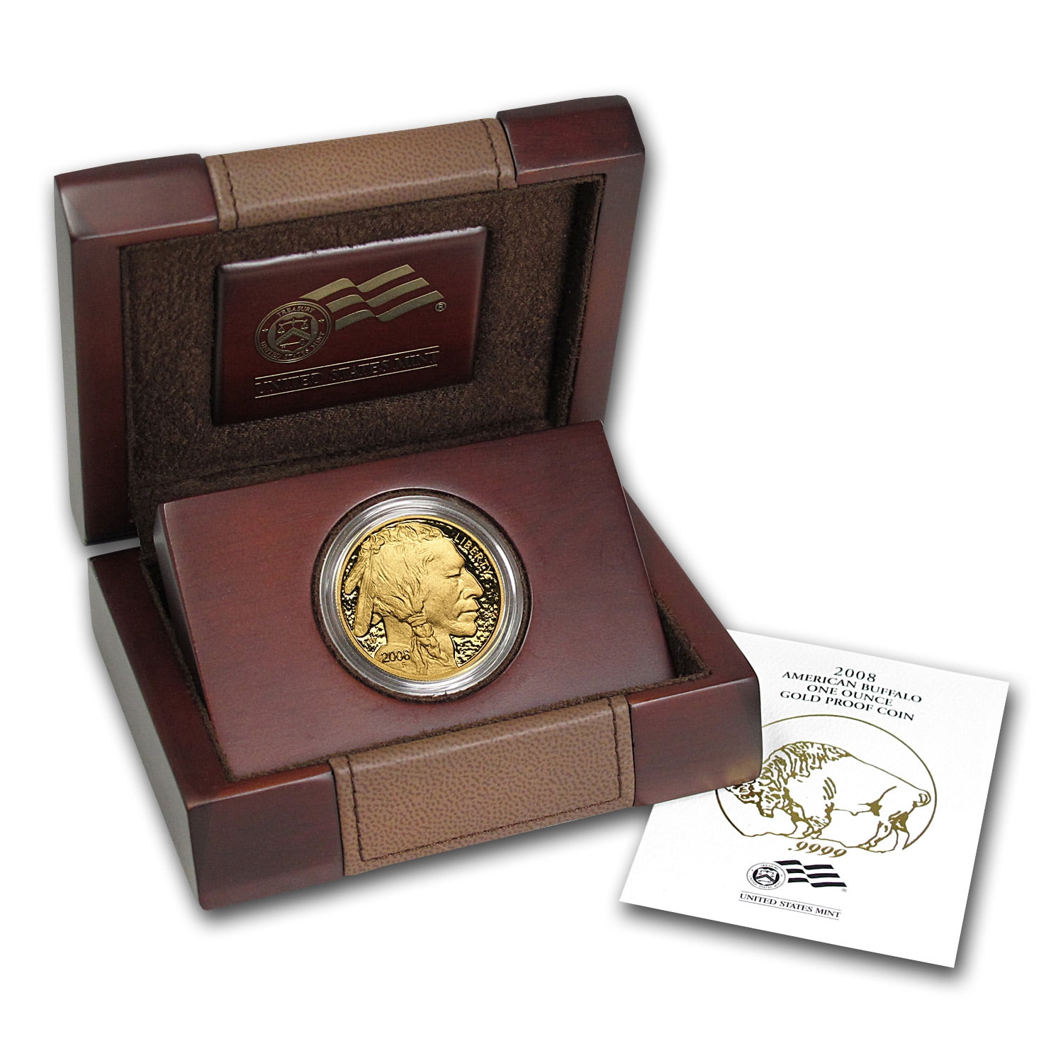 2008-W 1 oz Proof Gold Buffalo (w/Box & COA) - Walmart.com