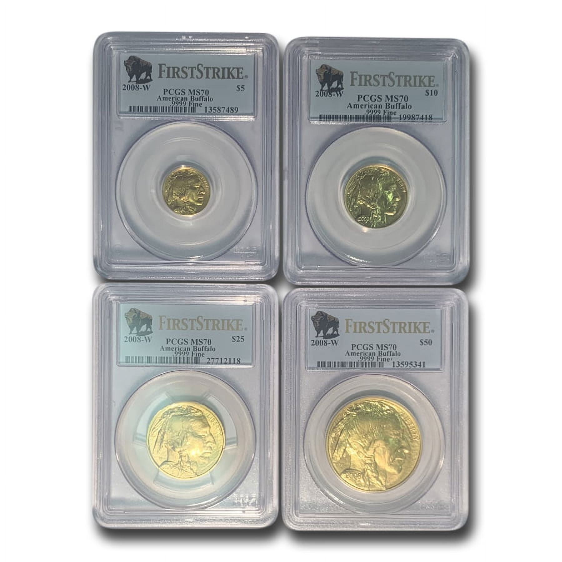 2008-W 4-Coin Gold Buffalo Set MS-70 PCGS (First Strike) - Walmart.com
