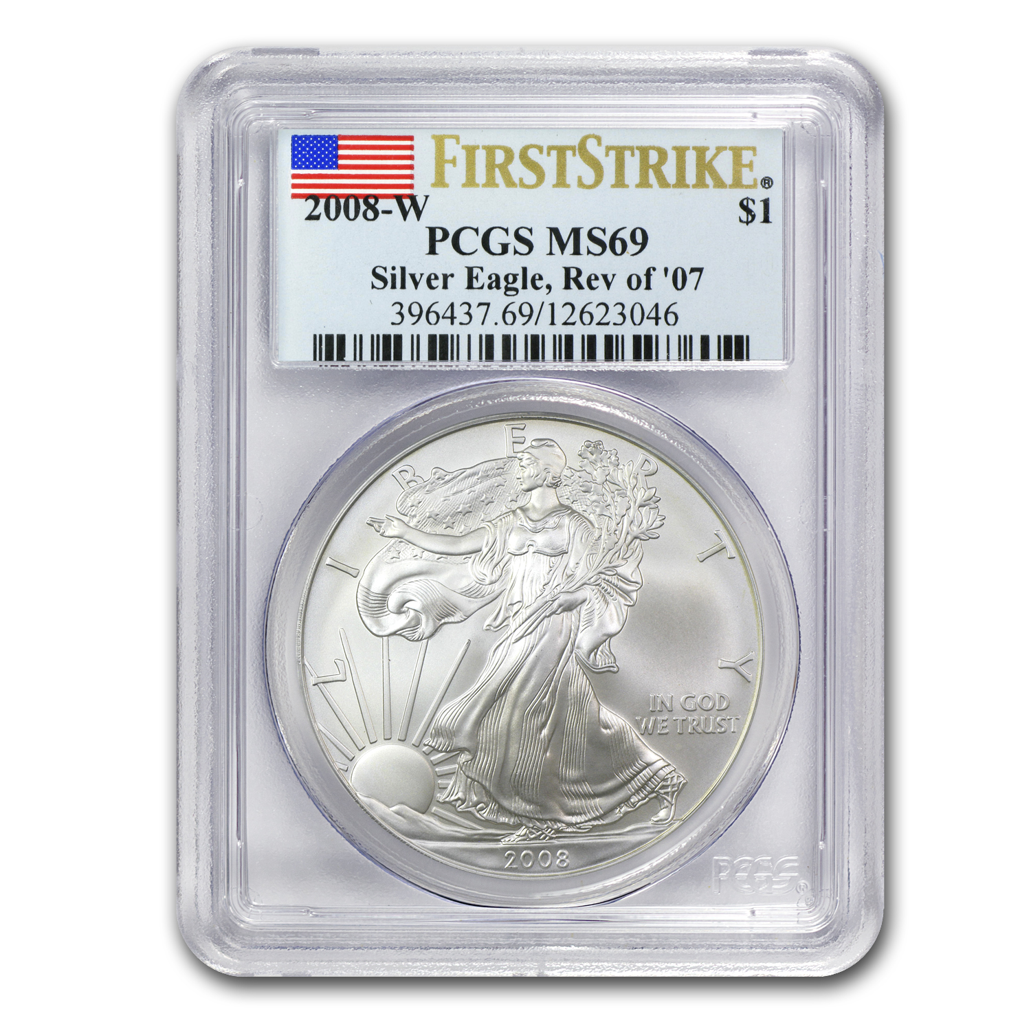 2008-W Burnished American Silver Eagle MS-69 PCGS (FS, Rev '07) - Walmart.com