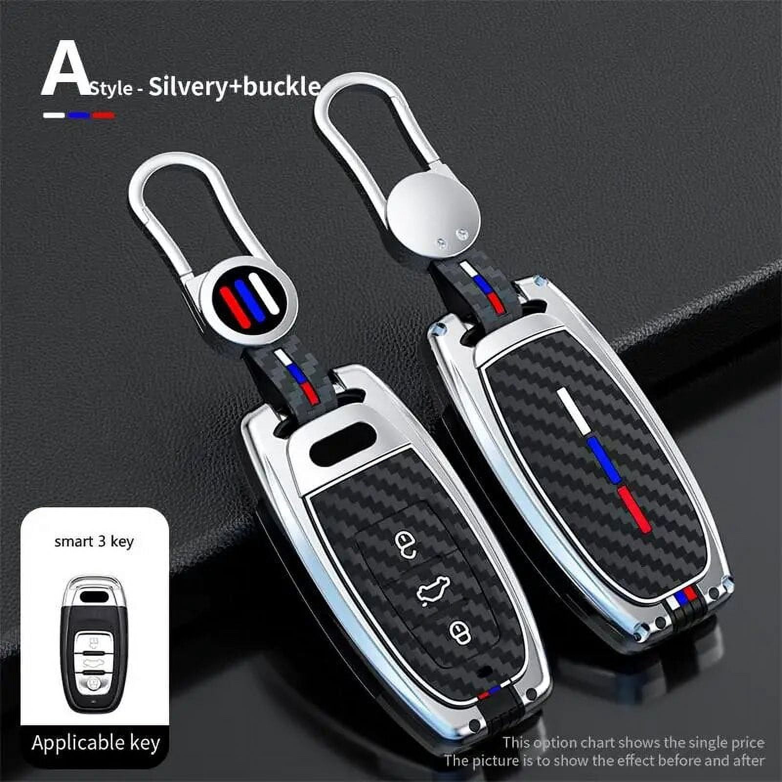 2009-2015 Carbon Fiber Style Car Key Case Cover Shell Fob For Audi A1 ...