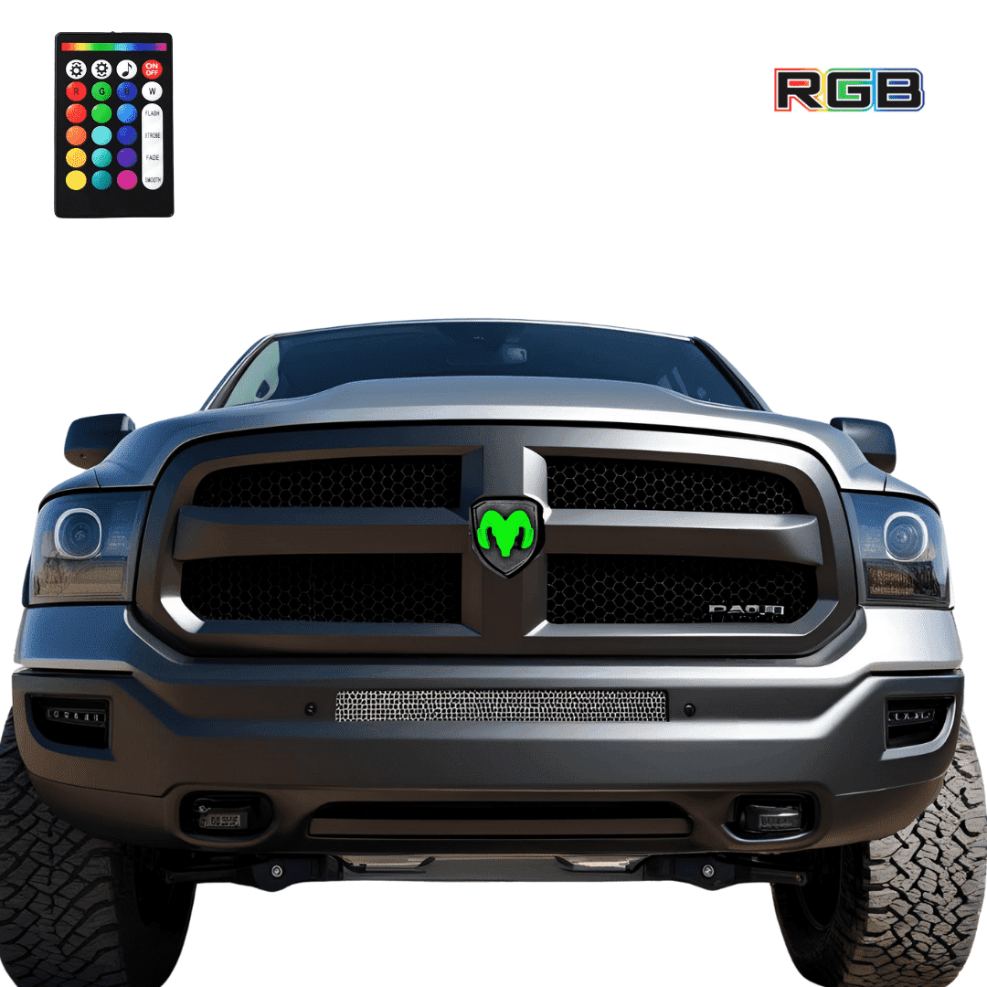 MOPAR Licensed Black LED Grille Emblem for 2009-2018 RAM 1500 with RGB ...