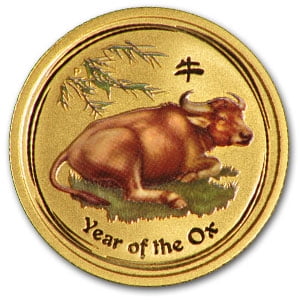 2009 Australia 1/20 oz Gold Lunar Ox BU (SII, Colorized) - Walmart.com