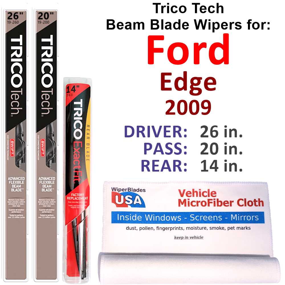 2009 Ford Edge Beam Blade Wipers (Set of 3) w/Rear Wiper - Walmart.com