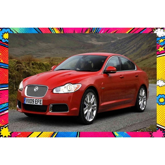 2009 Jaguar XFR UK - Pop Art Edition | 20x30 Inch Laminated Poster ...