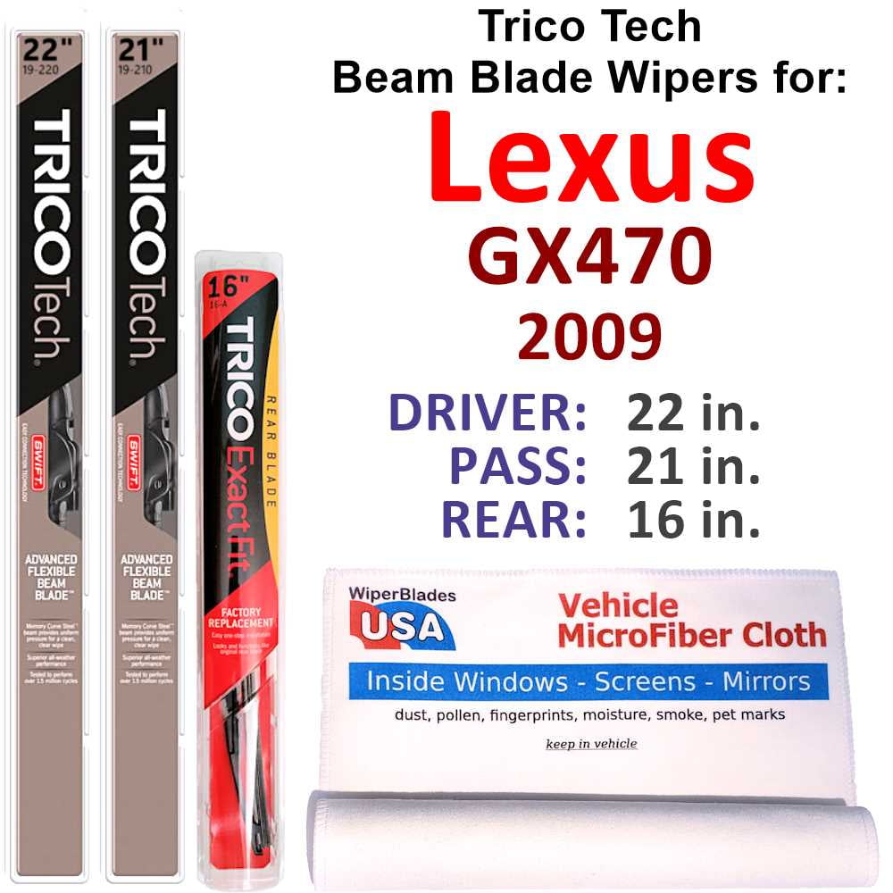 2009 Lexus GX470 Beam Blade Wipers (Set of 3) w/Rear Wiper - Walmart.com