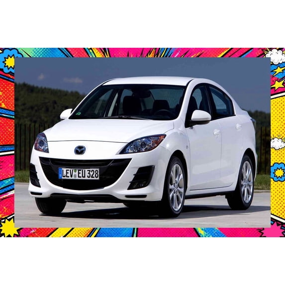 2009 Mazda3 Sedan - Pop Art Edition | 24x36 Inch Rolled Canvas Print ...