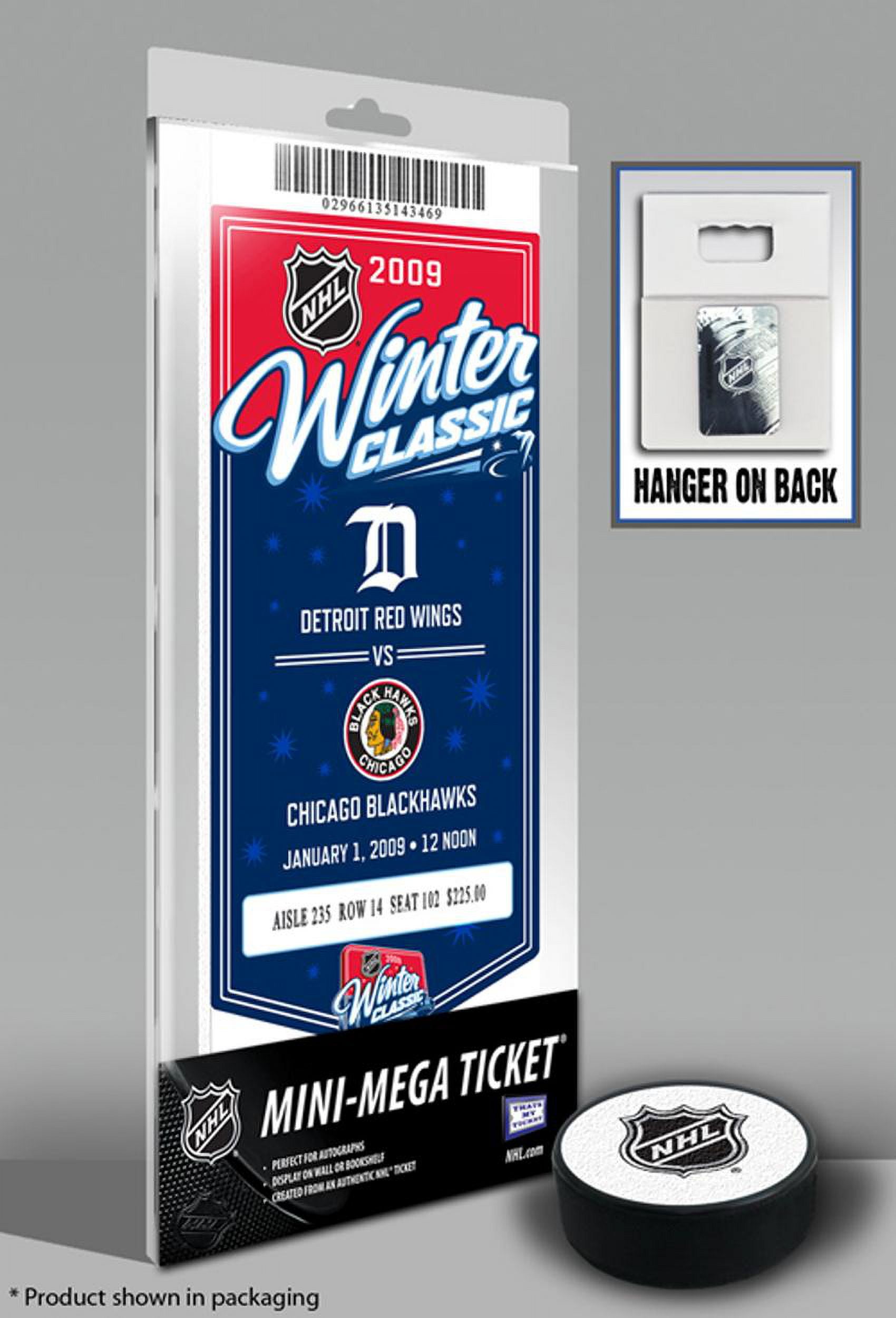 2009 NHL Winter Classic Mini-Mega Ticket - Detroit Red Wings vs Chicago ...