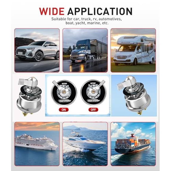 200A 12-48V High Current Master Battery Disconnect Switch Battery Power ...