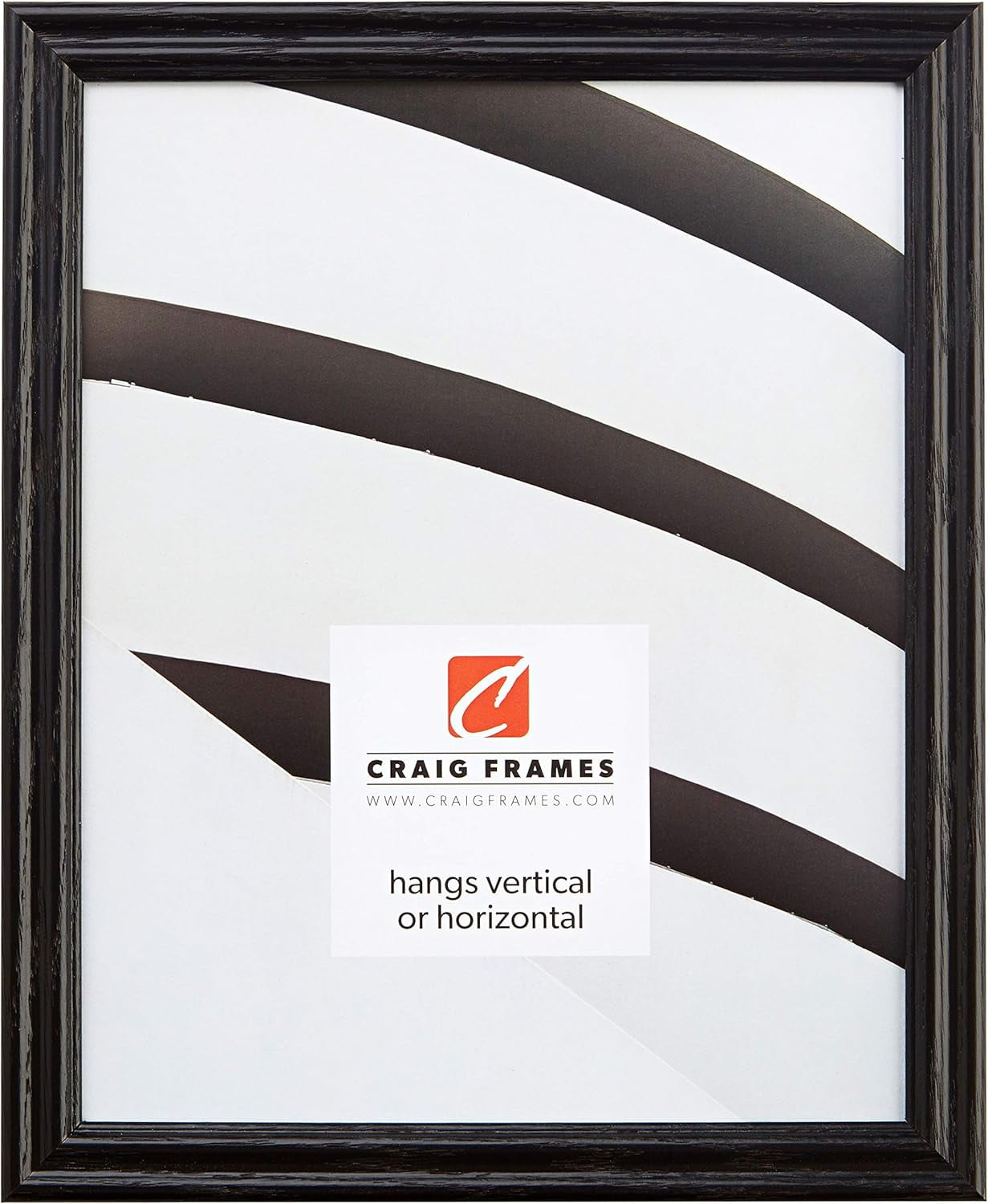 200ASHBK 9x12 Inch Picture Frame, Wood Grain Finish, 0.75 Inch Wide ...