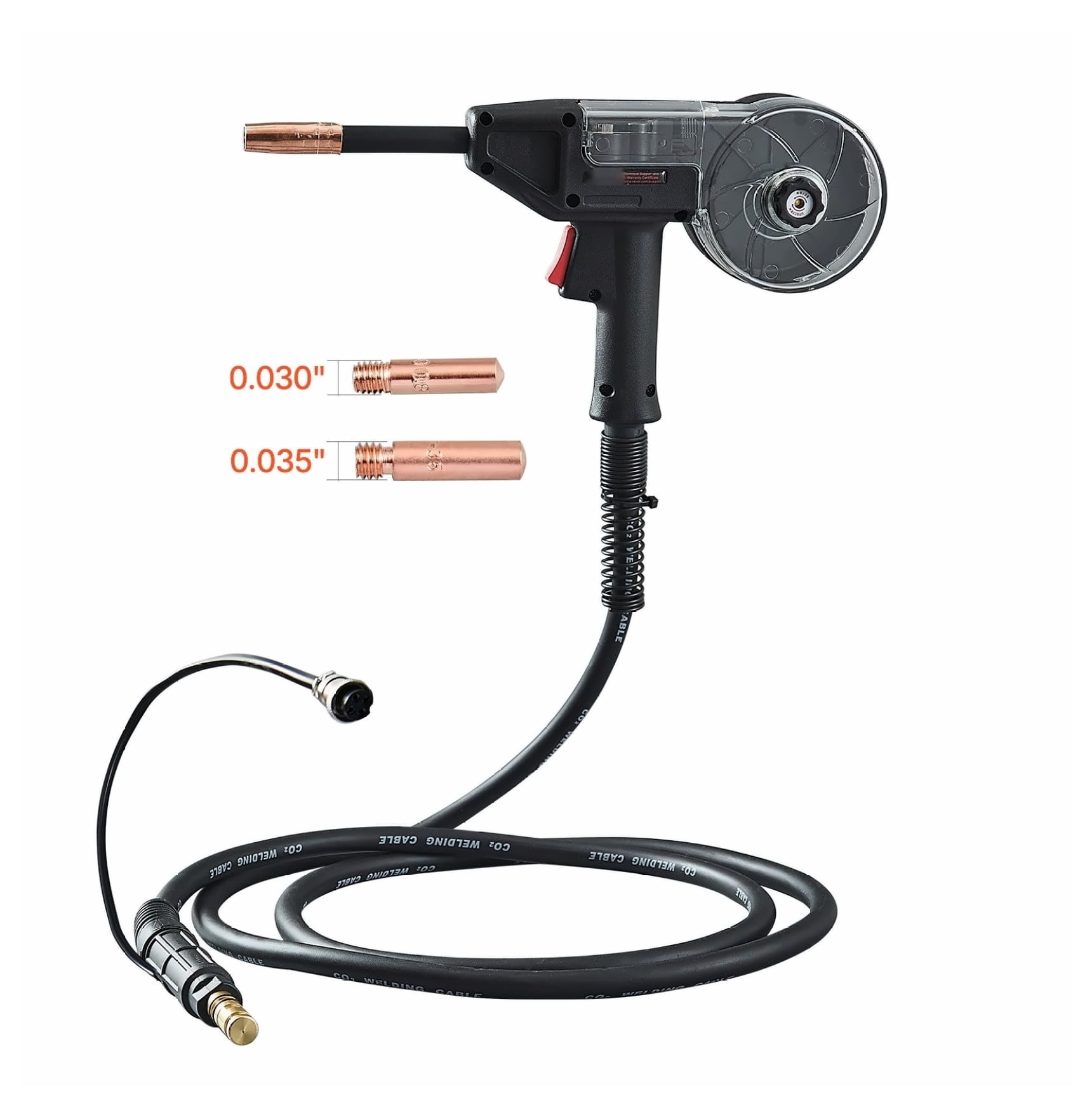 200Amp Spool Gun - 10FT Cable for MIG Welding - 0.030/0.035 Wire - Flux ...