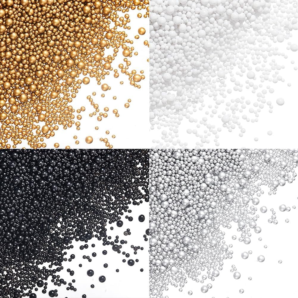 200G 4 Colors Glass Beads No Hole Beads Round Mixed Color 1~3mm 50g ...