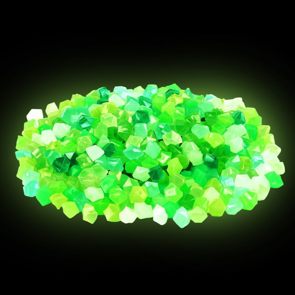 200G Glow in The Dark Rocks Cube Vase Filler Luminous Acrylic Ice ...