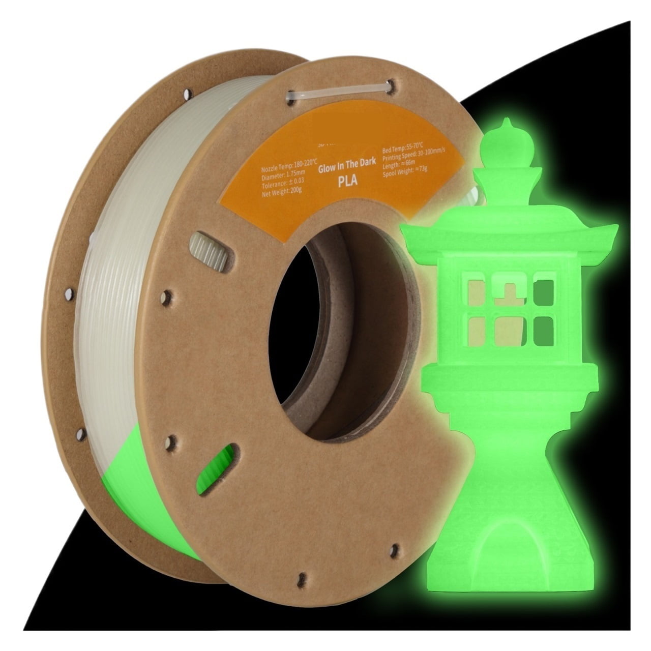 200G Luminous PLA Filament, 1.75mm Glow In The Dark Plastic PLA 1.75mm 3D Printing Materials ...