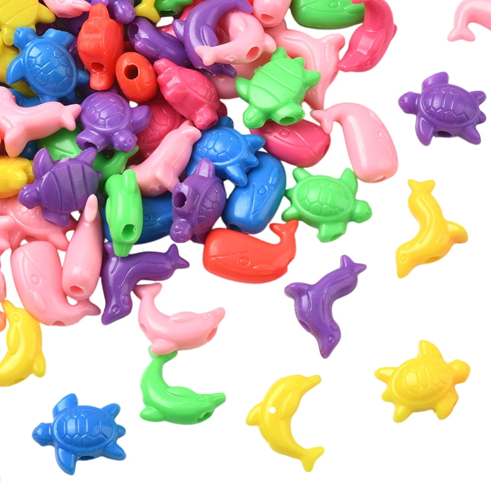 200G Ocean Plastic Beads Sea Animal Bead Turtle Dolphin Seal Summer ...
