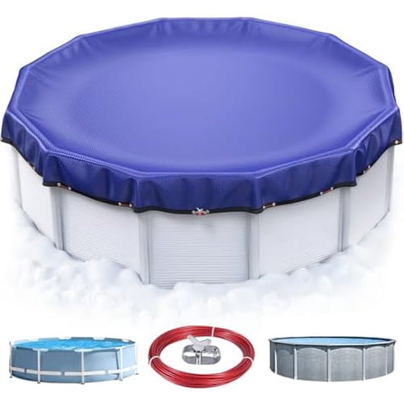 [200GSM Heavy Duty] 14FT Winter Pool Cover 2025 Upgrade Pool Cover for ...