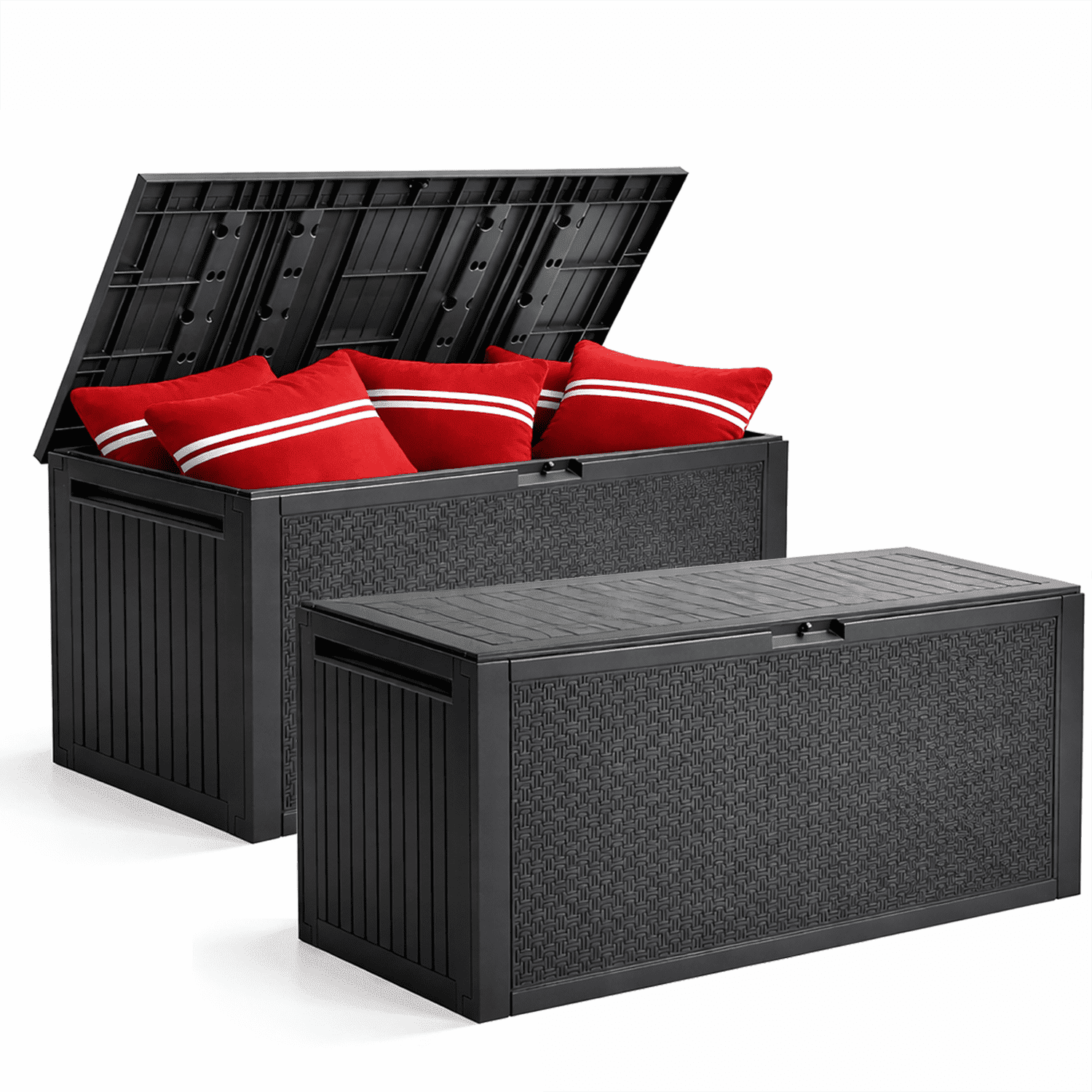 2PCS Deck Box Waterproof, 90gal Outdoor Storage Box Clearance, Patio ...