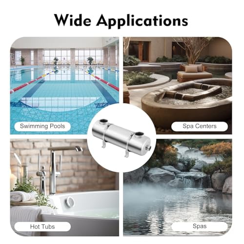 200KBTU Swimming Pool Heat Exchanger, Stainless Steel Shell Tube Heat ...