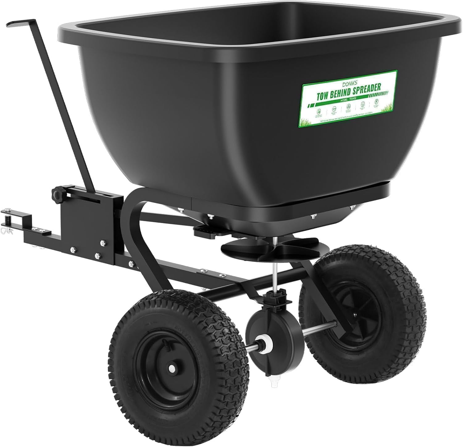 200LB Tow Behind Broadcast Spreader, Fertilizer Spreader Holds up to ...
