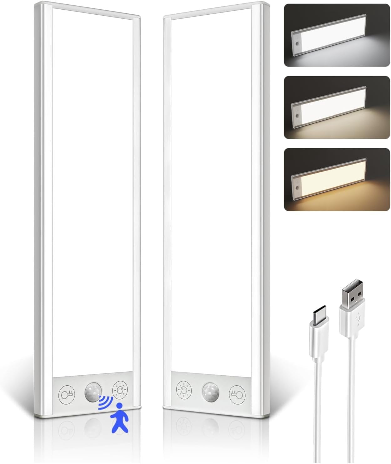 200LM Super Bright Under Cabinet Lighting , 5000mAh Rechargeable Motion ...