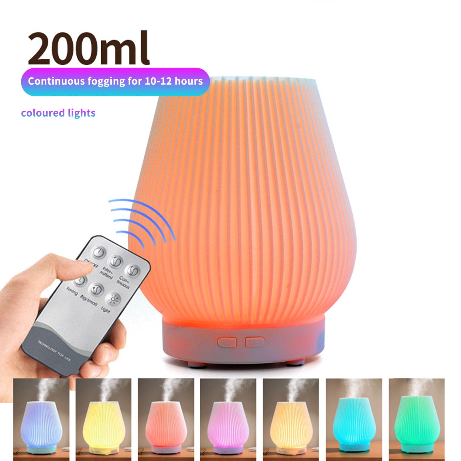 200ML Essential Oil Diffuser, Remote Control Cool Mist Air Aromatherapy ...