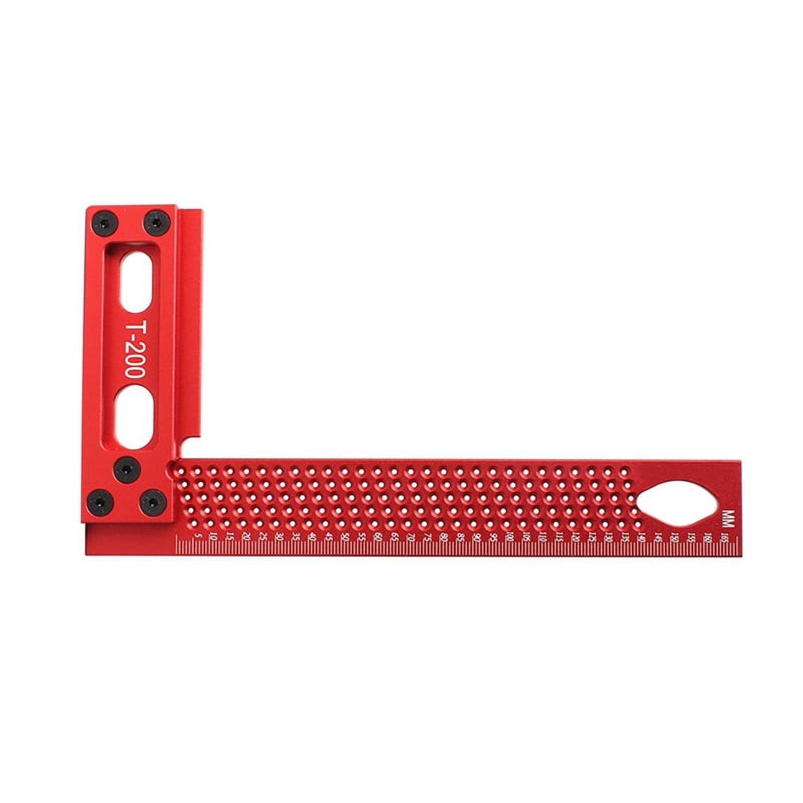 200MM Scale Ruler L-Type Hole Ruler Aluminum Alloy Woodworking Scribing ...