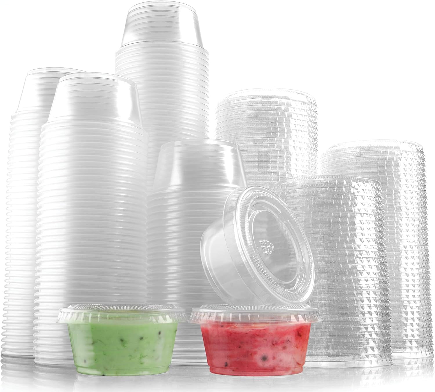 200PC(300PCS)+LFK2(300PCS) Plastic Portion Control Cups with Snap-On ...