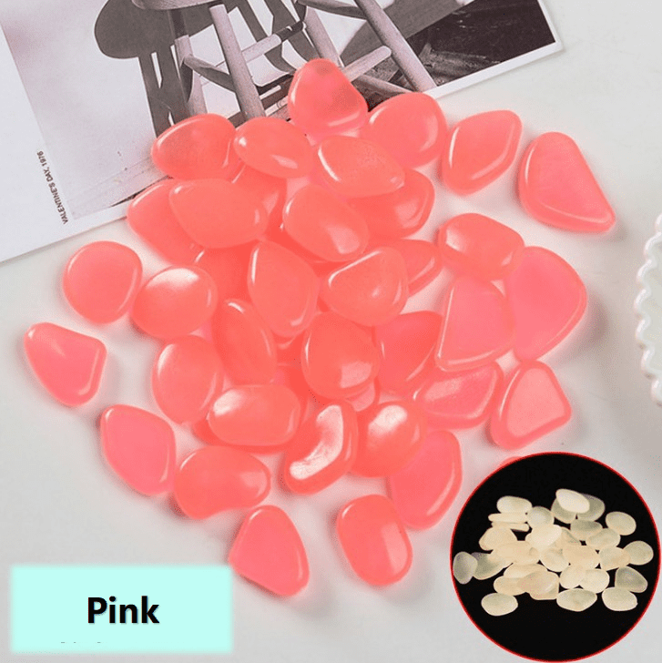 200PC Glow in The Dark Pebbles, 3mm Colorful Luminous Stones, Glowing ...