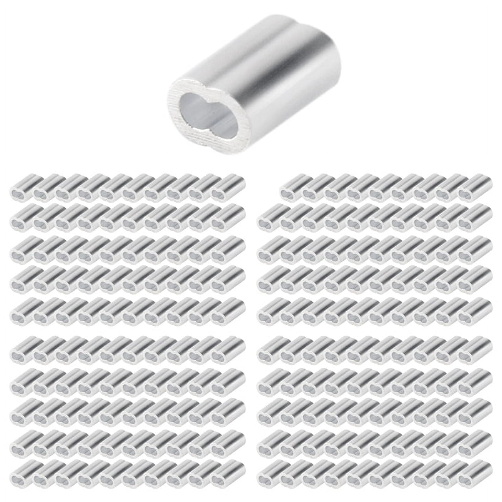 200PCS 1/16 Inch Cable Ferrule Set Aluminum Alloy Crimping Loop Sleeve ...