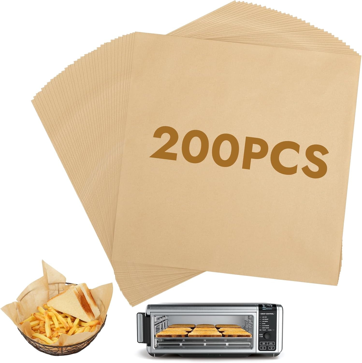 200PCS 12 Inch Air Fryer Parchment Paper, Sandwich Wrapping Paper, Food ...