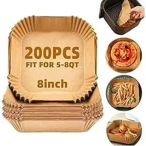 200PCS Air Fryer Paper Liners, 8 Inch Disposable Baking Parchment ...