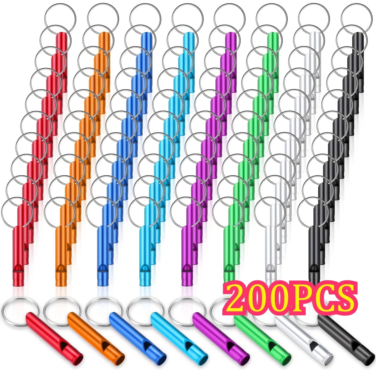 200PCS Aluminum Alloy Emergency Whistles, Outdoor Survival Whistle ...