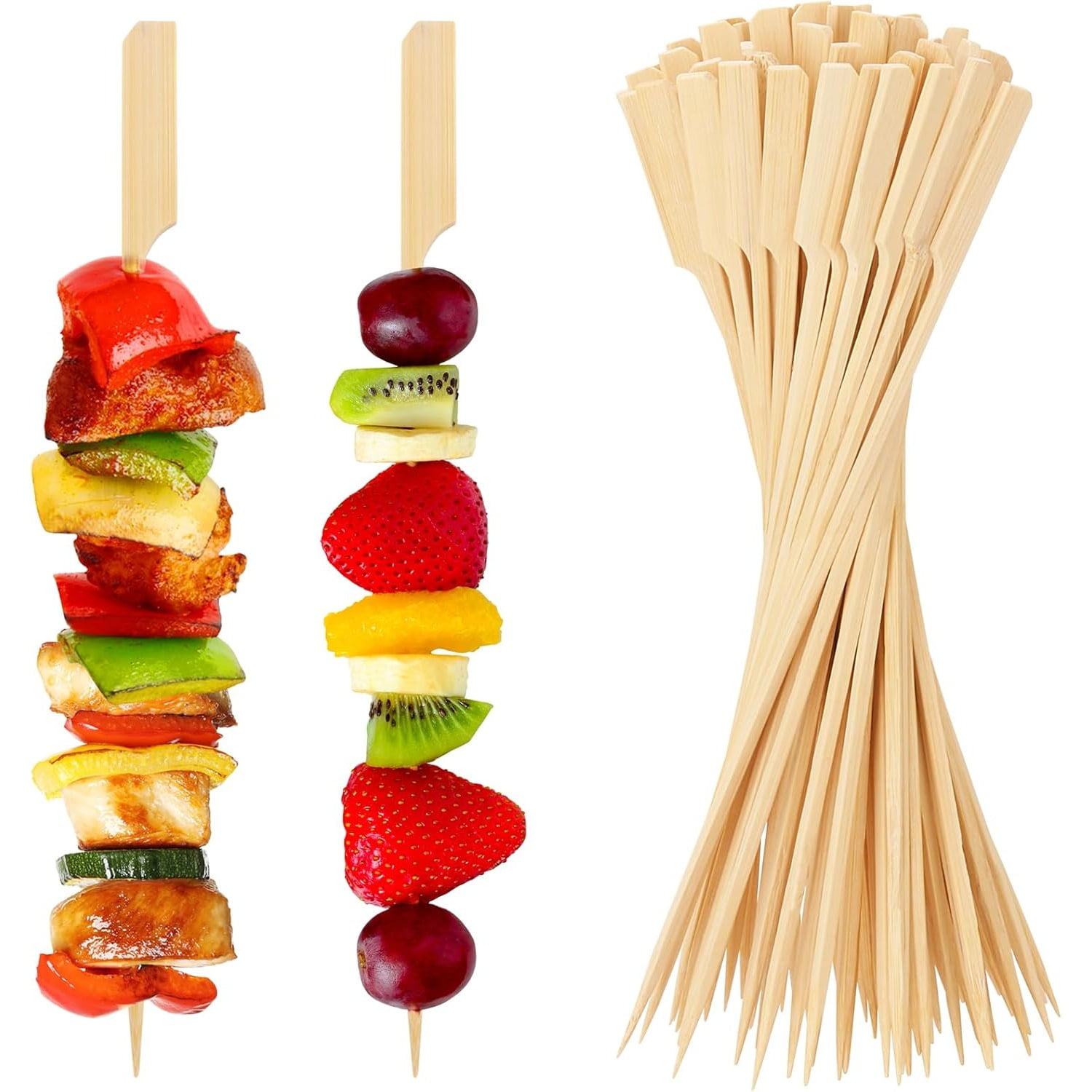 200PCS Bamboo Skewers for Appetizers, [6 Inch] Long Cocktail Picks ...