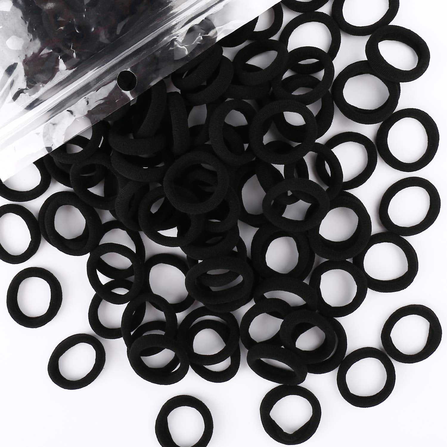 200PCS Black Baby Hair Bands – Mini Seamless Toddler Hair Ties – Soft ...
