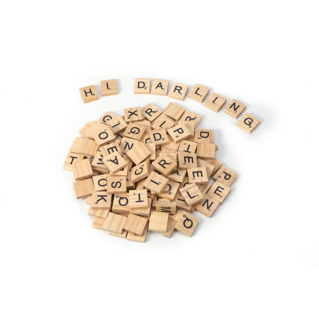 Classic Scrabble Pieces - 200PCS Wooden Alphabet Tiles for Board Games ...
