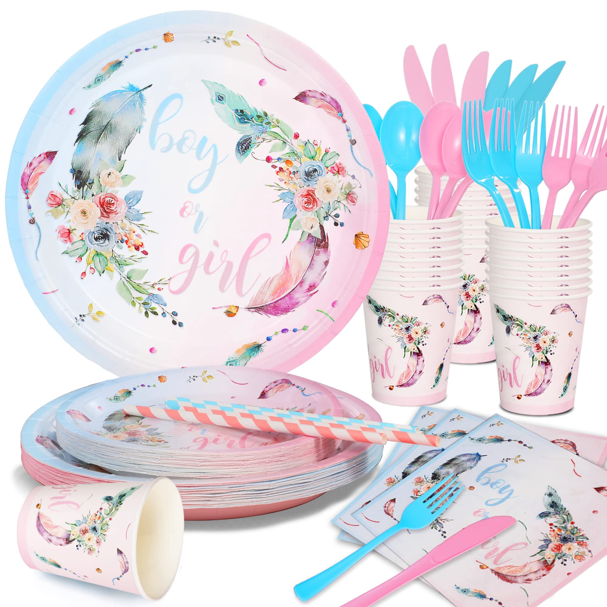 200PCS CM31 Boy or Girl Gender Reveal Party Supplies Gender Reveal ...