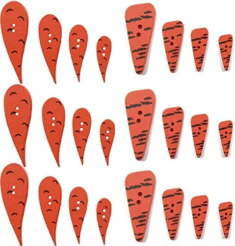 200PCS Christmas Carrot Nose Buttons Christmas Wooden Buttons DIY ...