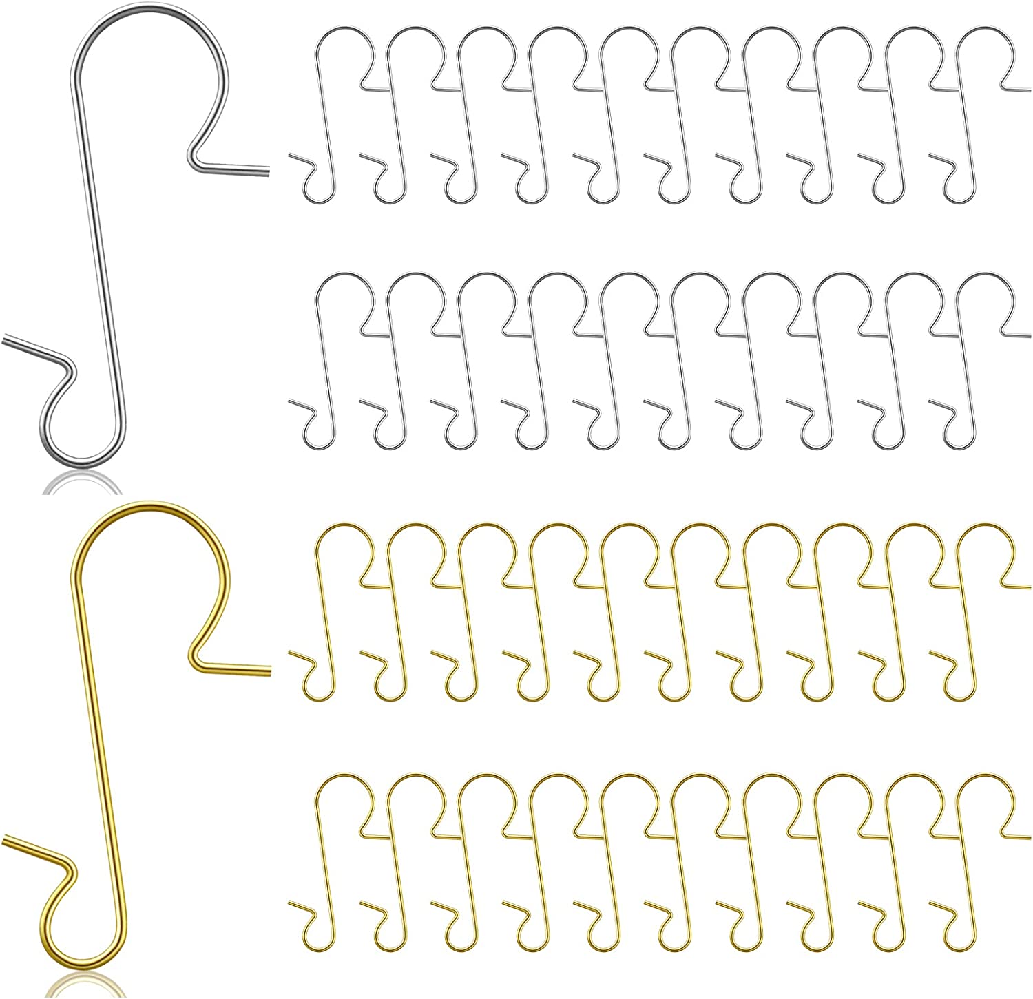 200PCS Christmas Ornament Hooks, Gold and Silver Metal Wire Xmas ...