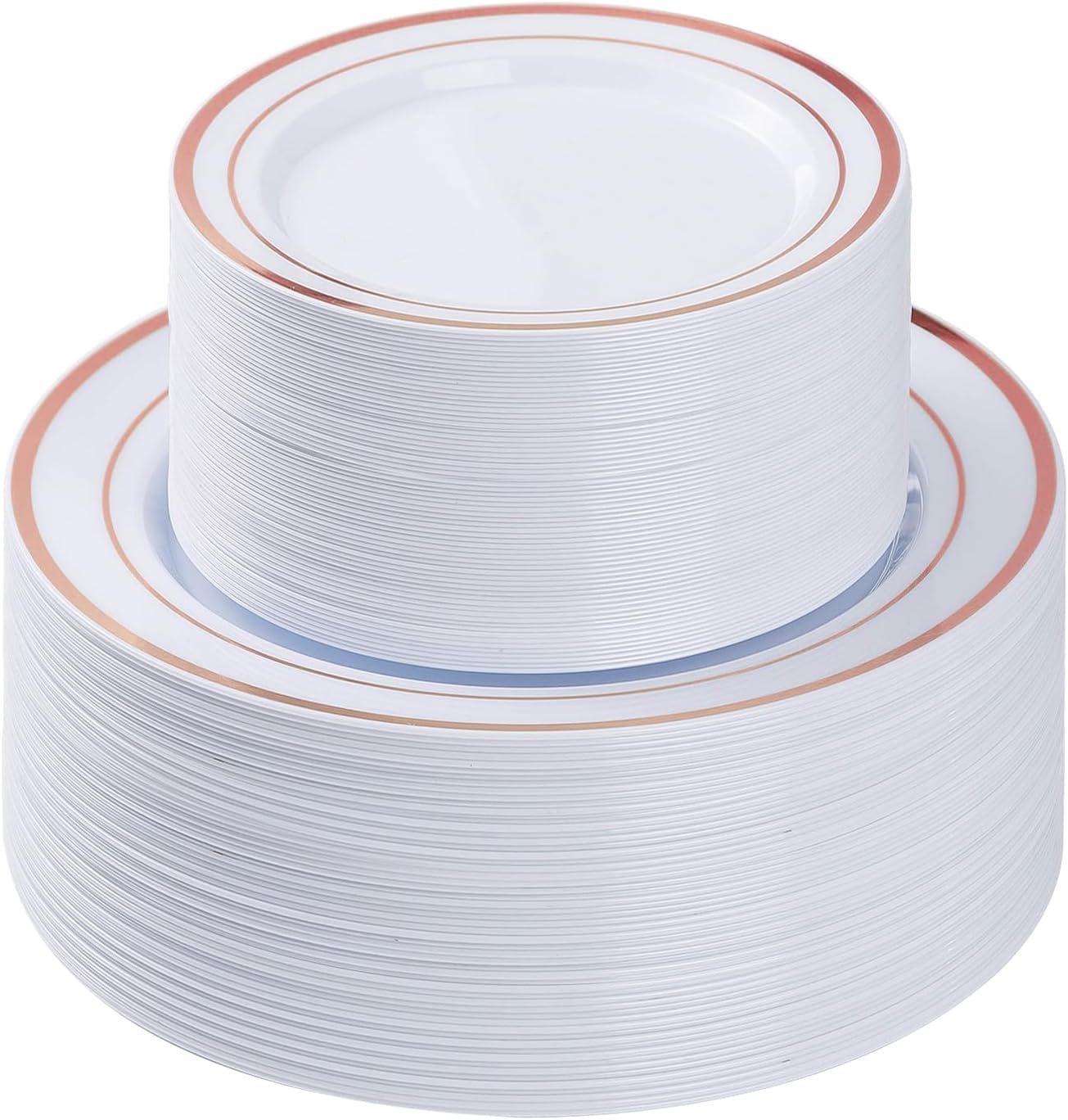 200PCS Clear Gold Plastic Plate, Disposable Party Plates with 100 ...