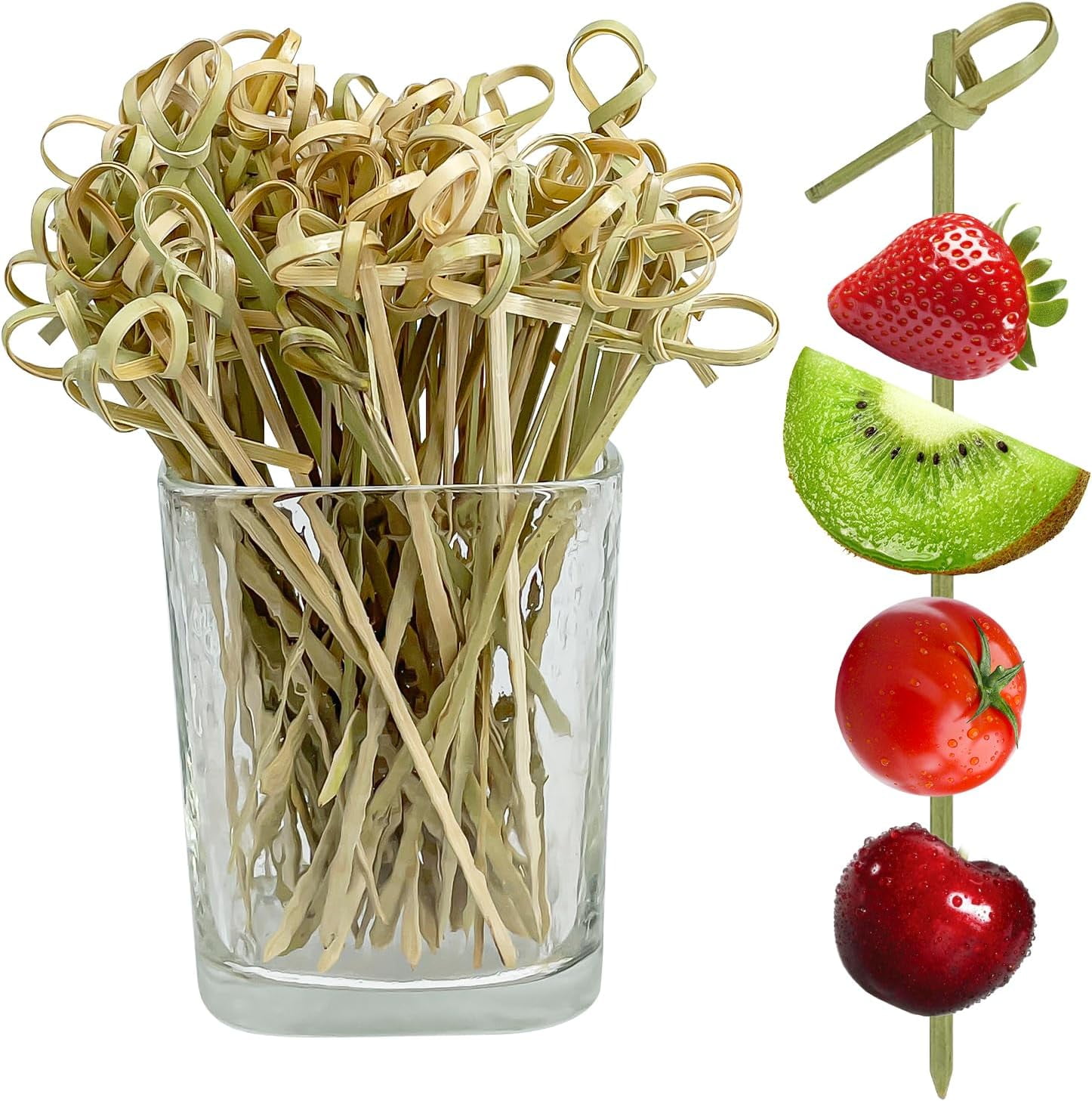 200PCS Cocktail Picks Bamboo Skewers for Appetizers, Fancy Toothpicks ...