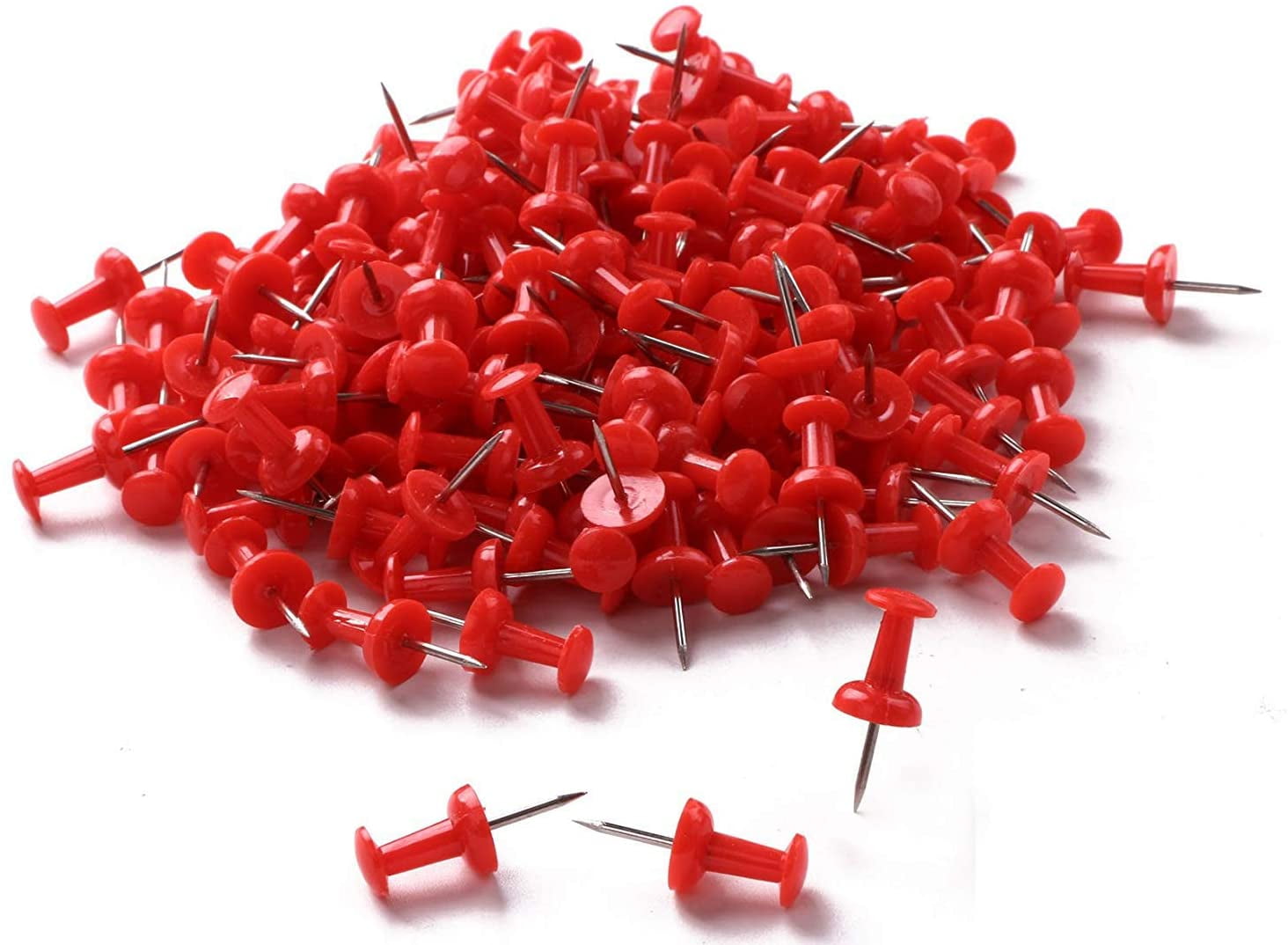 200PCS Colored Plastic Push Pins Decorative Map Thumb Tacks with Steel ...
