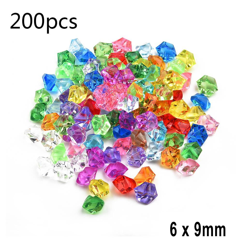 200PCS Crystals Gems Ice Grains Colorful Stones Acrylic Jewels Ice Kids ...