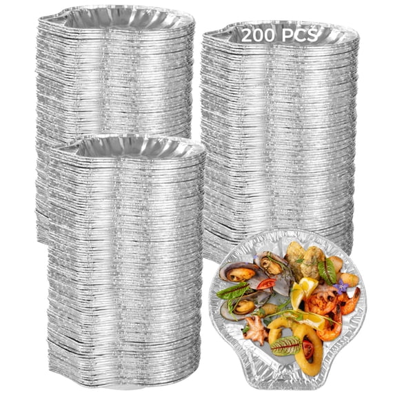 Dollcube 200PCS Disposable Aluminum Foil Clam Shell Trays - Walmart.com