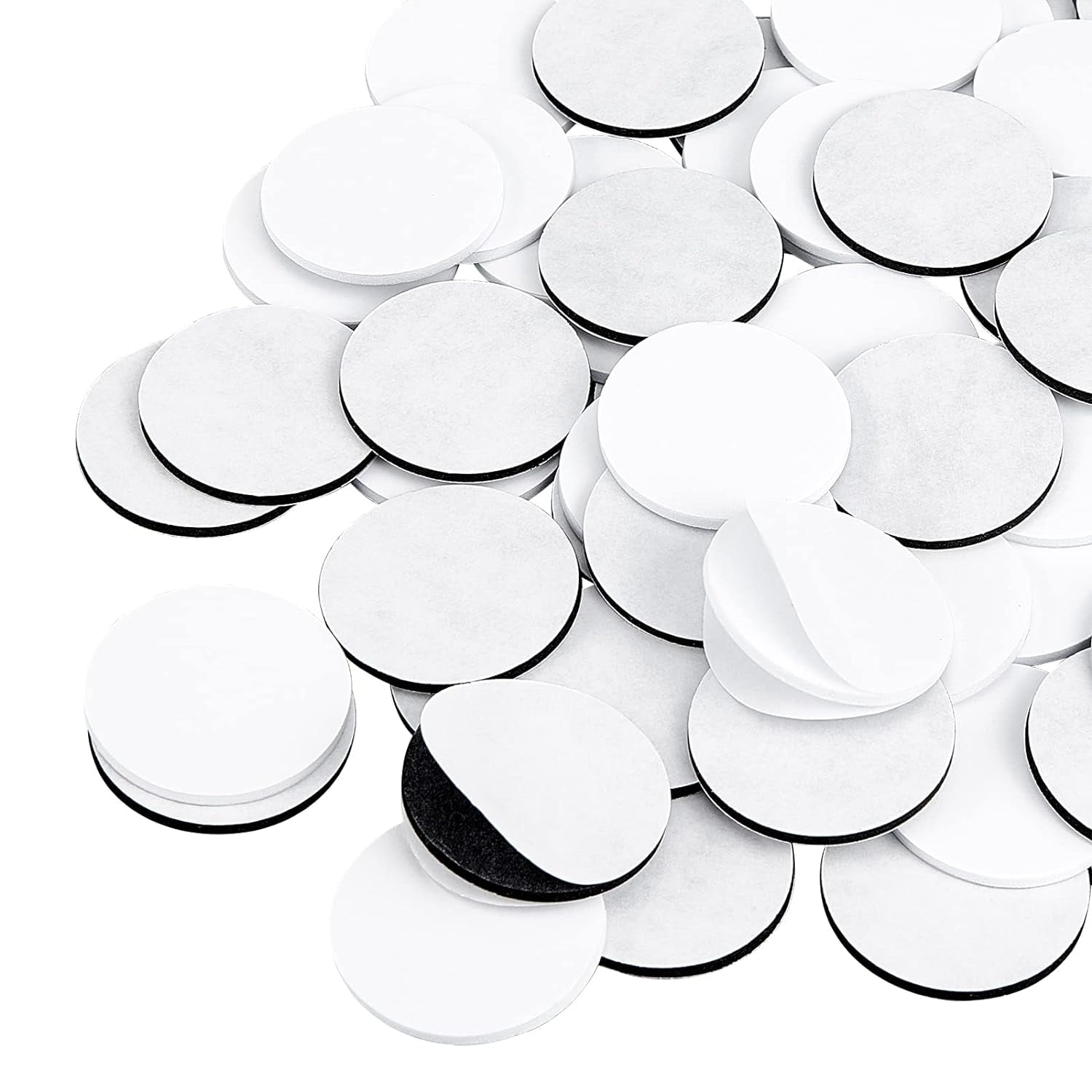 200PCS Flat Round Sticky Foam Sheets 2mm Thick Double Sided Adhesive ...